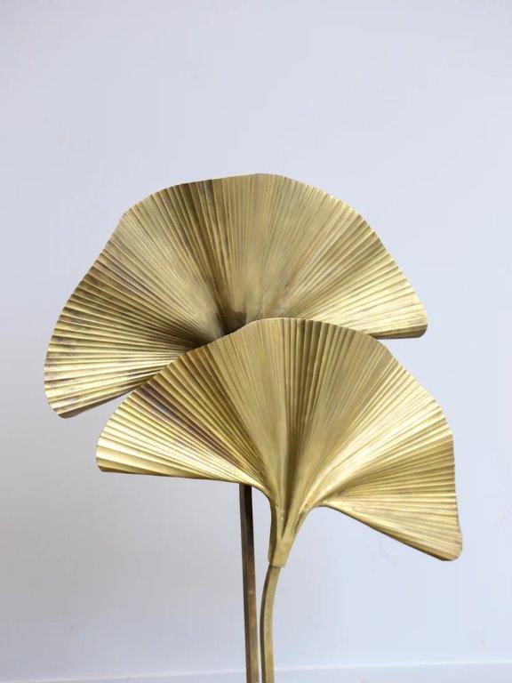 Pre-owned & Refurbished VINTAGE - Ginkgo Leaf Brass Table Lamp | Collecte