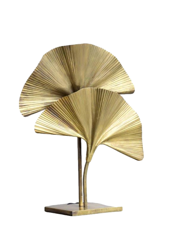 Pre-owned & Refurbished VINTAGE - Ginkgo Leaf Brass Table Lamp | Collecte